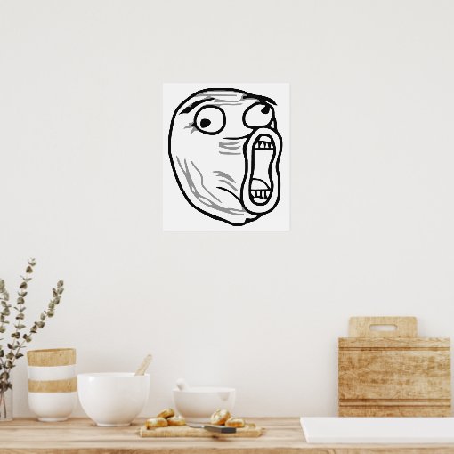 LOL Laugh Out Loud Rage Face Meme Poster | Zazzle