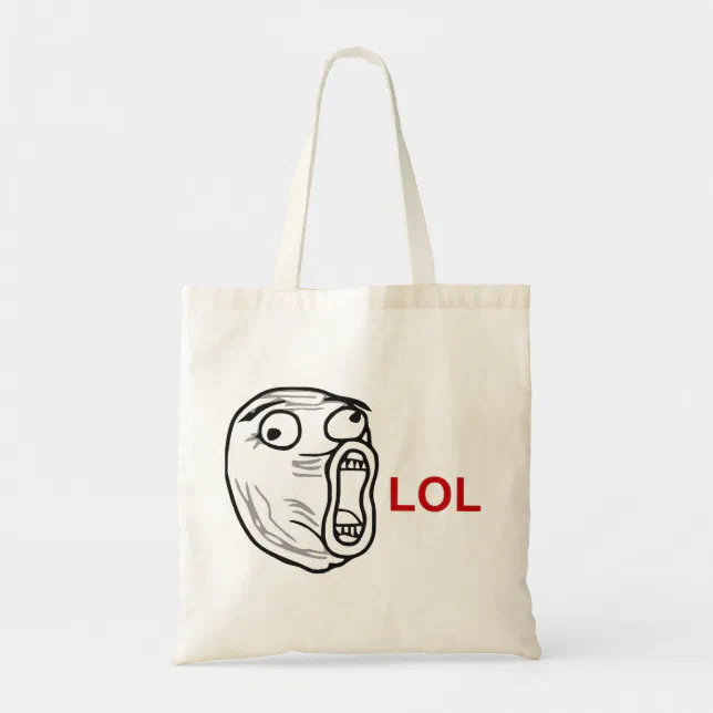 LOL Laugh Out Loud Rage Face Meme Tote Bag | Zazzle