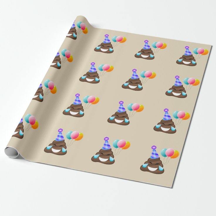 Lol Poop Emoji Birthday Party Wrapping Paper | Zazzle