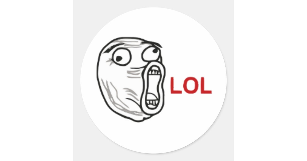 LOL Rage Face Classic Round Sticker | Zazzle