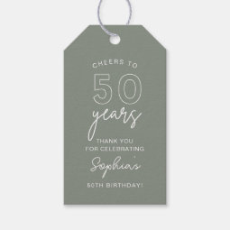 LOLA 50th Birthday Party Favor Tag Sage | Zazzle