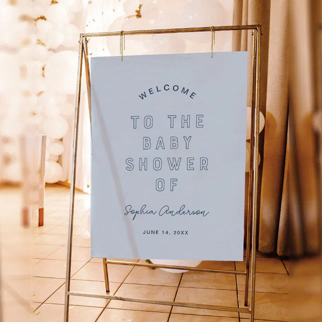 LOLA Baby Shower Welcome Sign - Boy | Zazzle