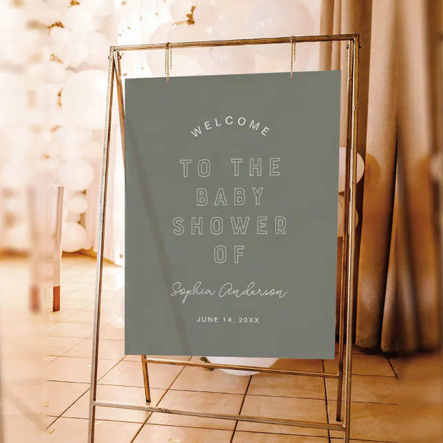 LOLA Baby Shower Welcome Sign - Gender Neutral | Zazzle