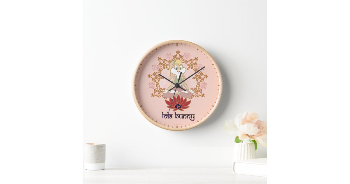 Lola Bunny Yoga Lotus Pose Clock | Zazzle