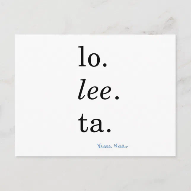 Lolita - Vladimir Nabokov Postcard | Zazzle