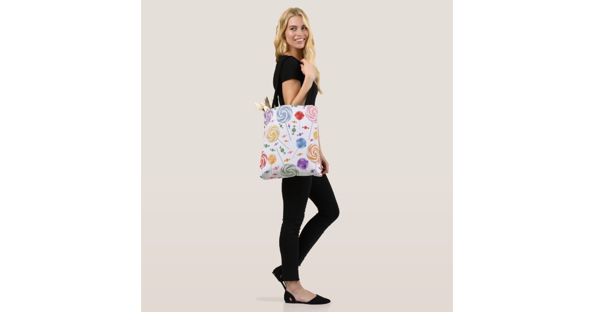 Lollipop Candy Pattern Colorful Tote Bag | Zazzle