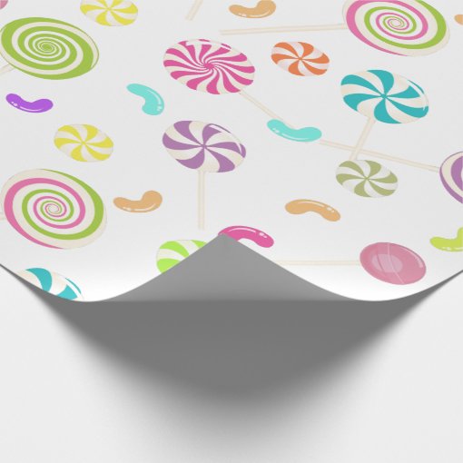 Lollipop Candy Pattern Wrapping Paper | Zazzle