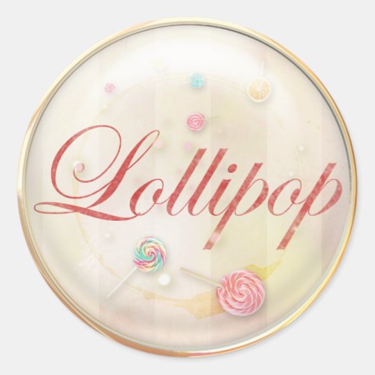 Lollipop Classic Round Sticker | Zazzle.com