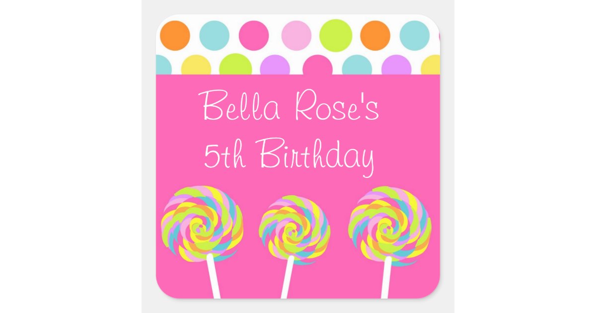 Lollipop Personalized Labels Stickers | Zazzle
