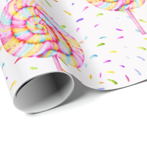 Lollipop Sweet Candy Caramel Drops Pattern Wrapping Paper | Zazzle