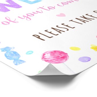 Lollipop Sweet Shop Birthday Treat Sign | Zazzle