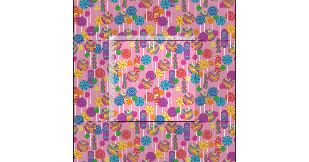 Lollipops Candy Pattern Fabric | Zazzle