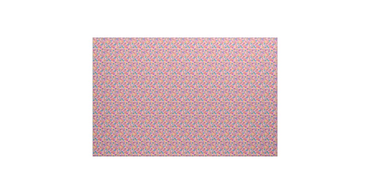 Lollipops Candy Pattern Fabric | Zazzle