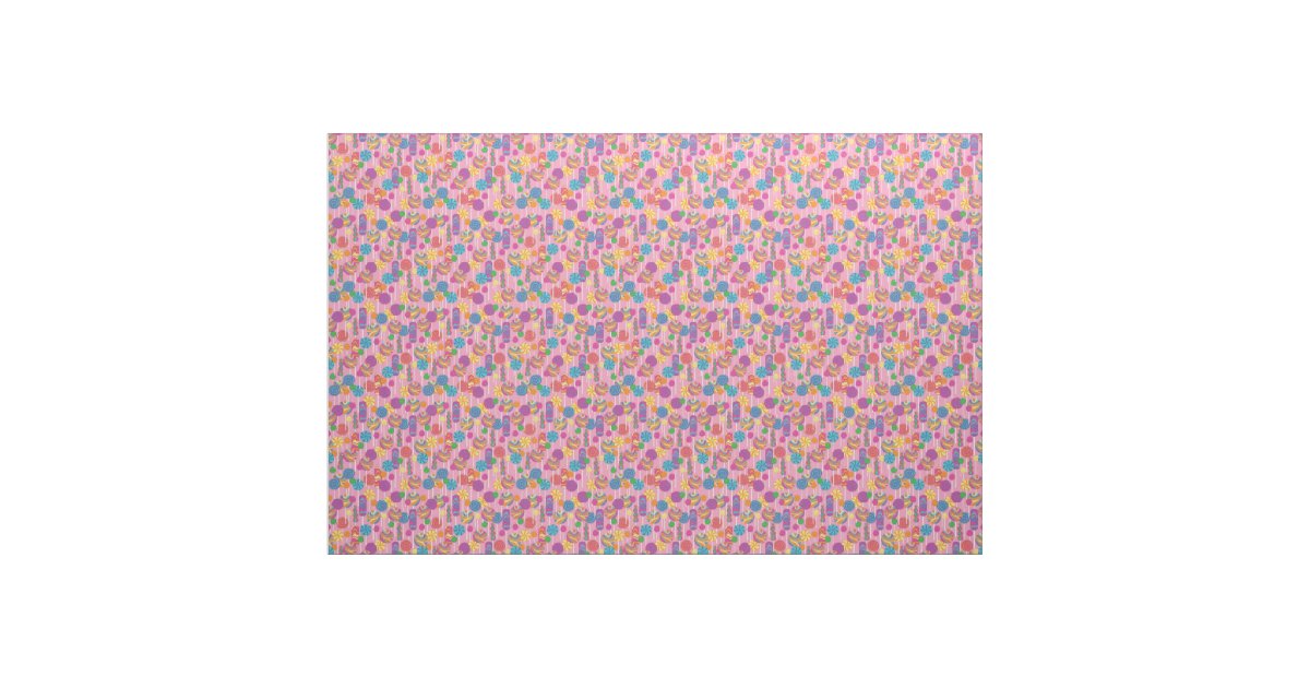 Lollipops Candy Pattern Fabric | Zazzle