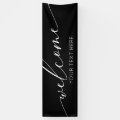 Lona WELCOME black and white Sign banner backdrop | Zazzle
