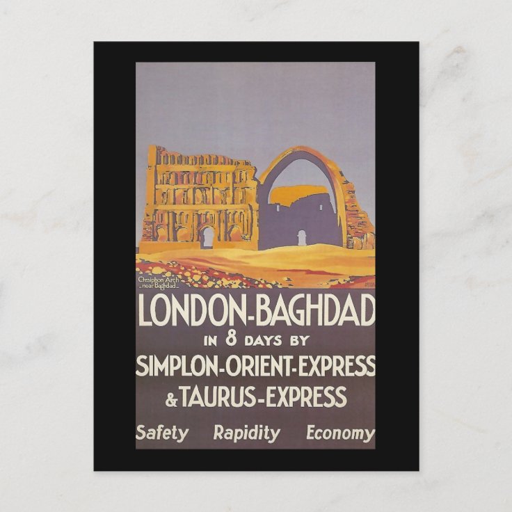 London Baghdad simplon orient express Postcard | Zazzle