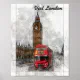 London big ben and red bus poster | Zazzle