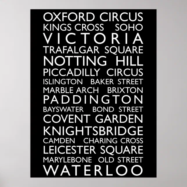 London Bus Roll (Bus Blind) Poster | Zazzle