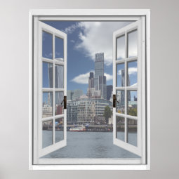 London City View Fake Window Poster | Zazzle