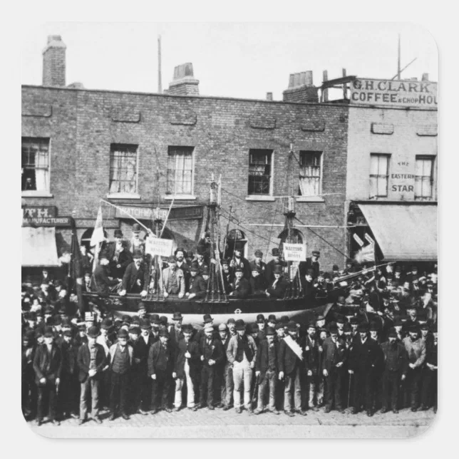 London Dock Strike, 1889 Square Sticker | Zazzle