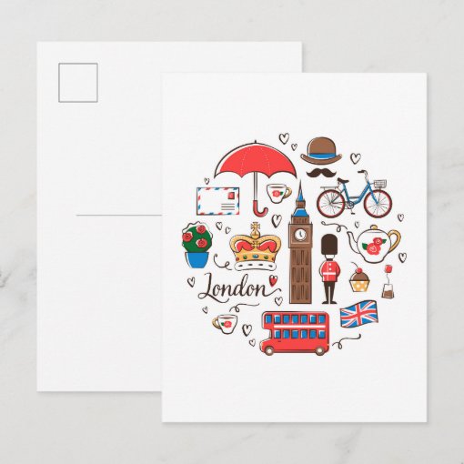London Doodles Postcard | Zazzle