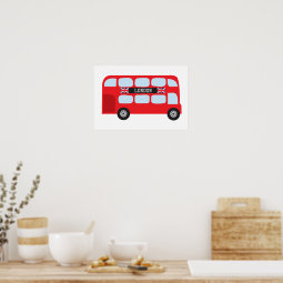 London double-decker bus poster | Zazzle