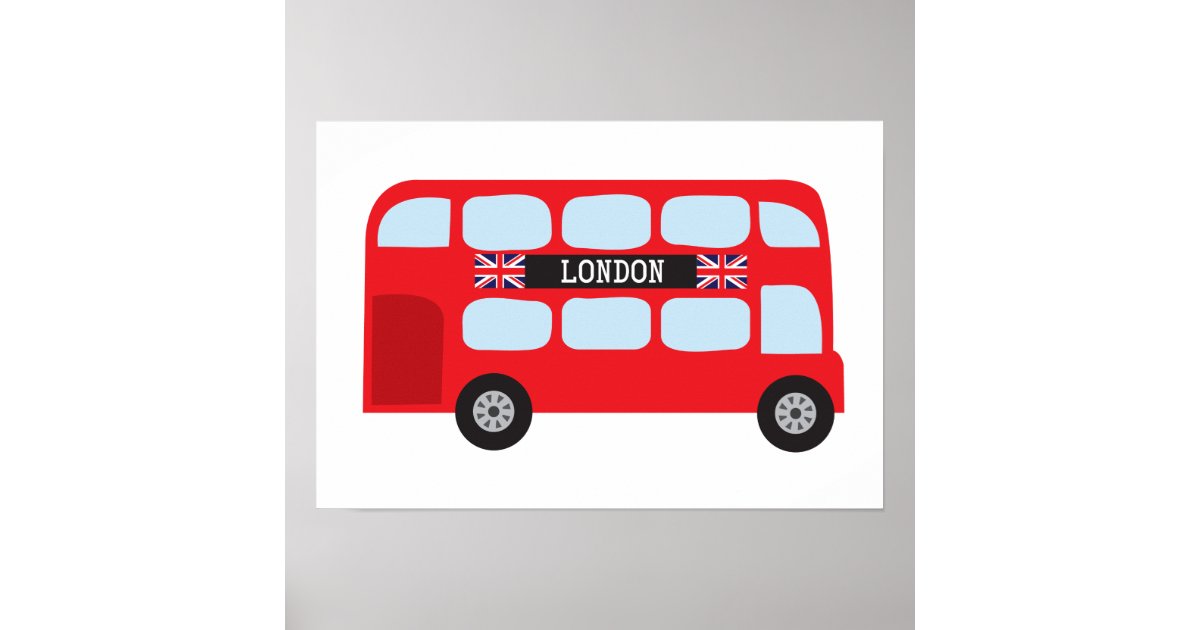 London double-decker bus poster | Zazzle