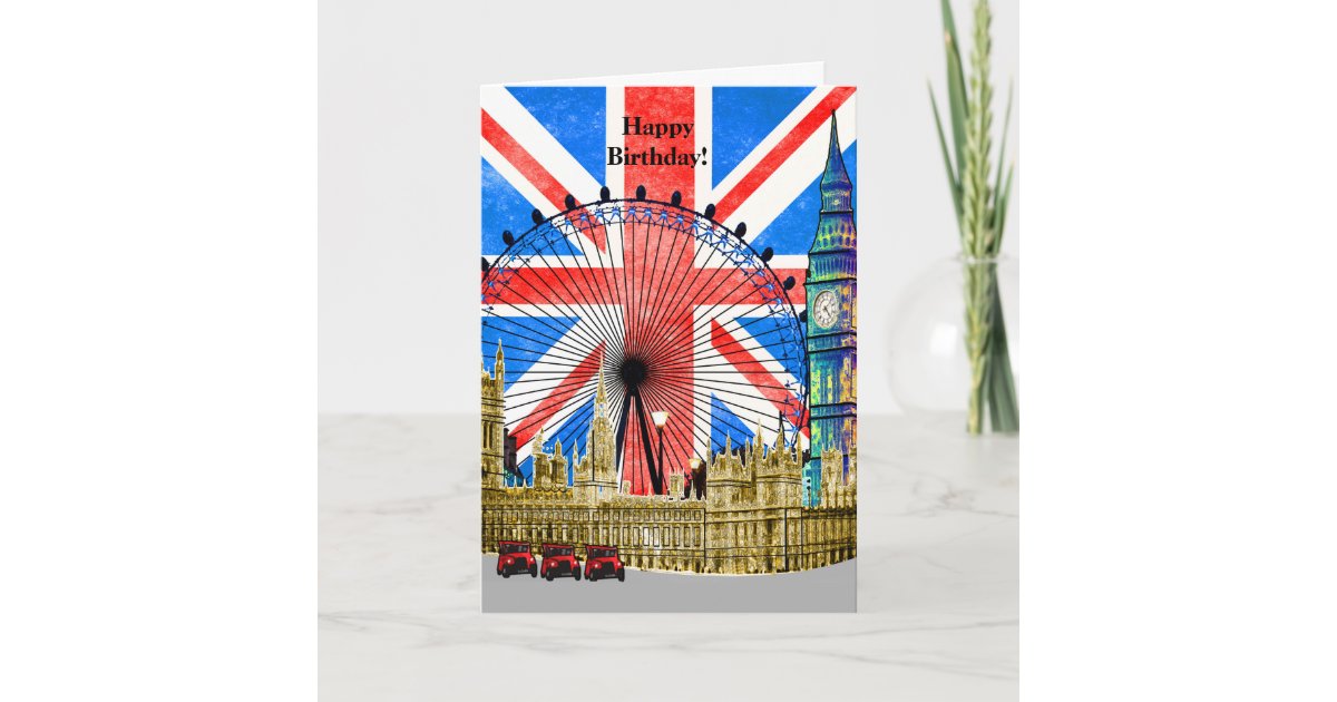 London England Happy Birthday Card | Zazzle