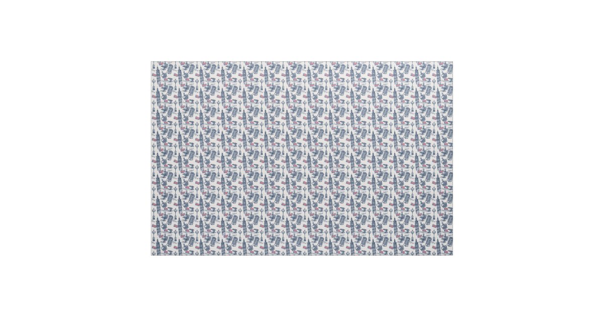 London England Pattern Fabric | Zazzle