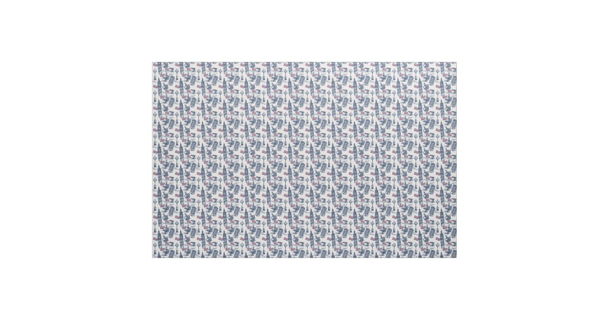 London England Pattern Fabric | Zazzle