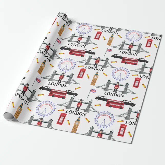 London England Queens Guard English Pattern Wrappi Wrapping Paper | Zazzle