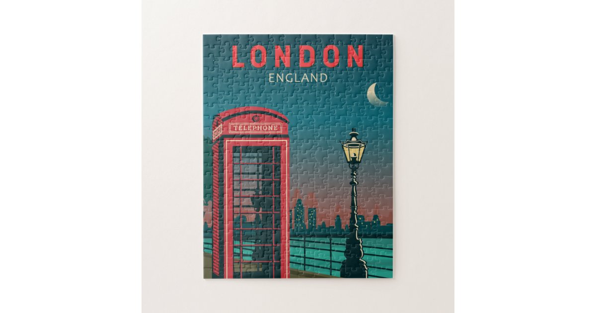 London England Retro Travel Art Vintage Jigsaw Puzzle | Zazzle