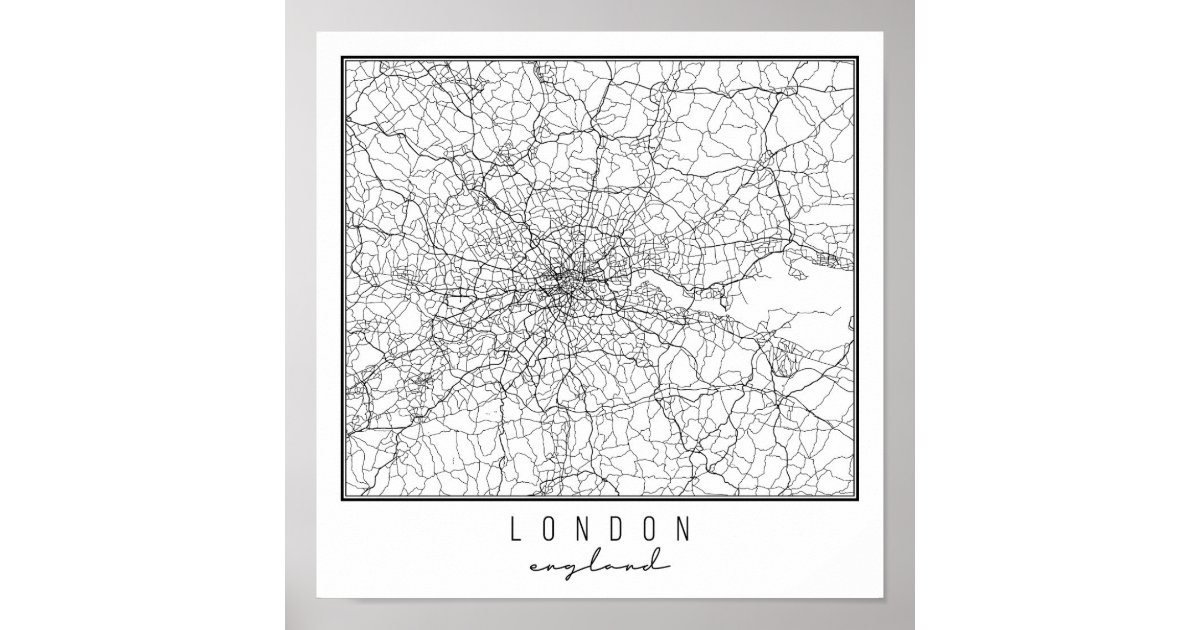 London England Street Map Poster | Zazzle