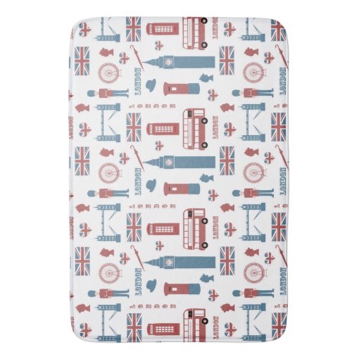 London England Symbols Pattern Bath Mat | Zazzle