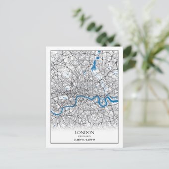 London England United Kingdom City Map Travel Postcard | Zazzle