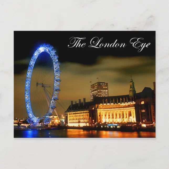 London eye at night postcard | Zazzle