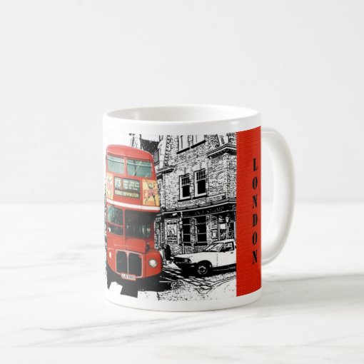 London Gift Mug with Red Bus | Zazzle
