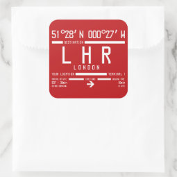 London Heathrow LHR IATA International Airport Square Sticker | Zazzle