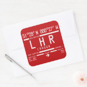London Heathrow LHR IATA International Airport Square Sticker | Zazzle