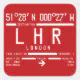 London Heathrow LHR IATA International Airport Square Sticker | Zazzle