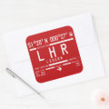 London Heathrow LHR IATA International Airport Square Sticker | Zazzle