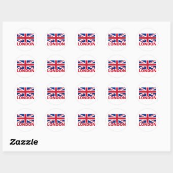 London in Red Classic Round Sticker | Zazzle