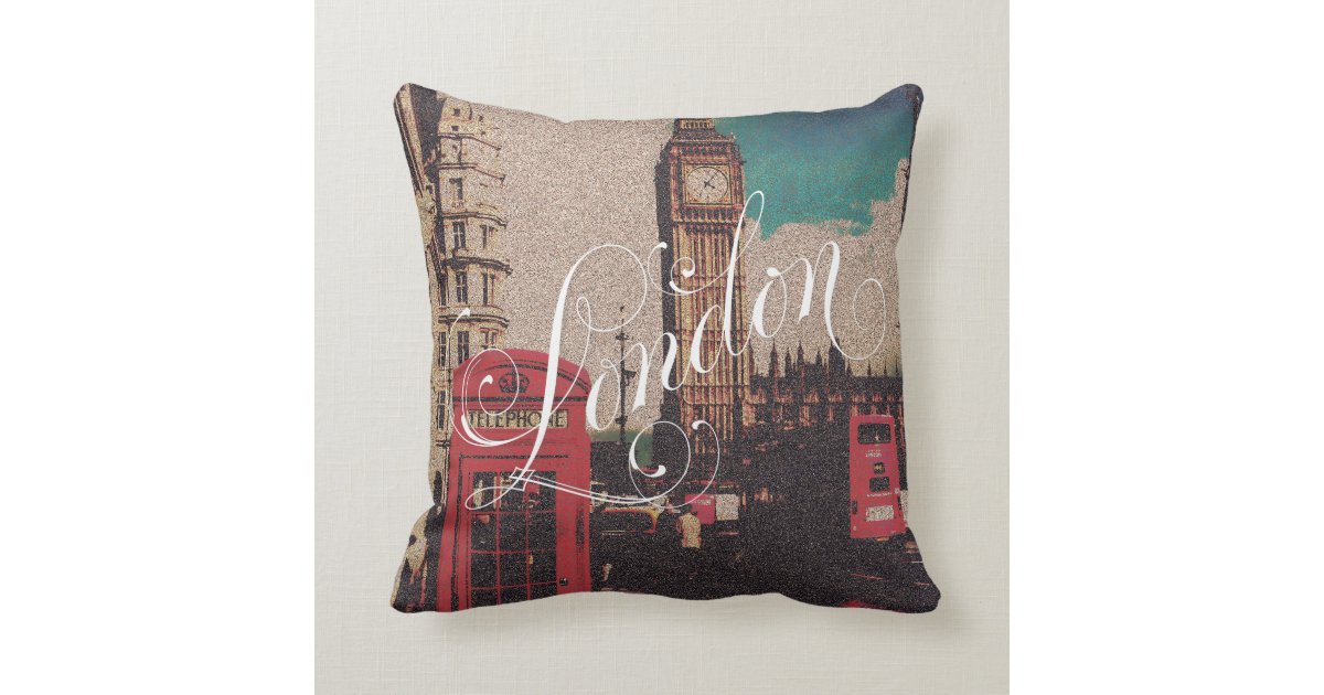 London Landmark vintage Big Ben Photo Throw Pillow | Zazzle.com