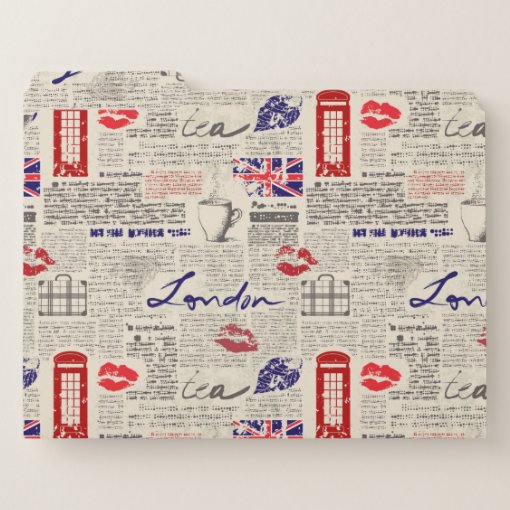 London Newspaper Pattern File Folder | Zazzle