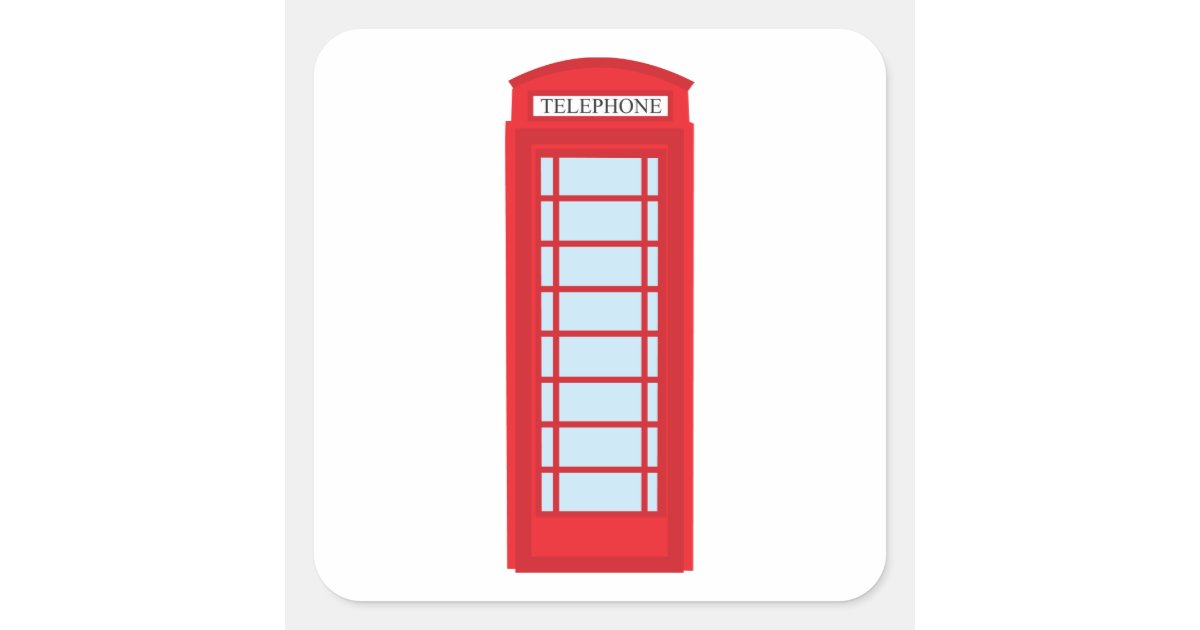 London phone booth square sticker | Zazzle
