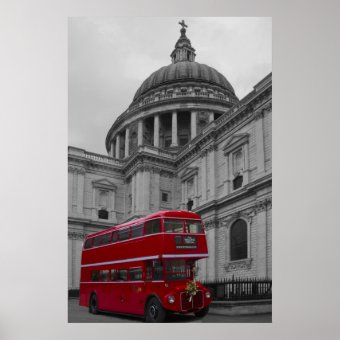 London Red Bus Poster | Zazzle