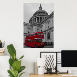 London Red Bus Poster | Zazzle