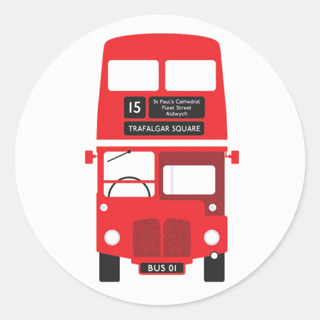 London Red Bus Stickers | Zazzle