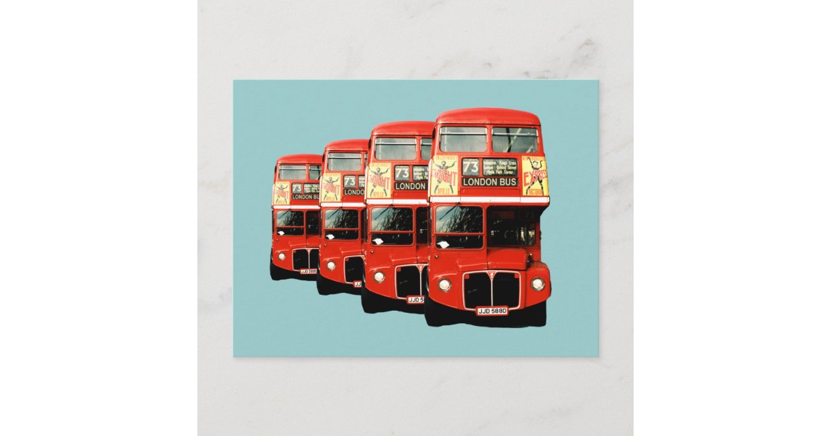 London Red Double-Decker Buses Postcard | Zazzle