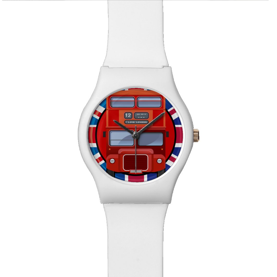 London Red Double Decker Old Bus Watch | Zazzle